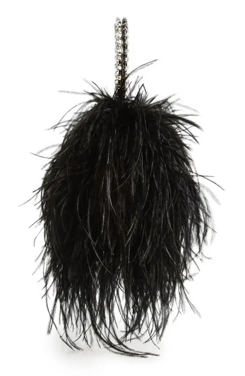 L’ALINGI Karma Feather Crystal Top Handle Evening Bag