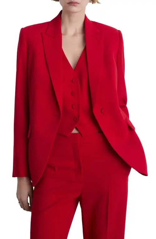 Mango Structured Suit Jacket - Red