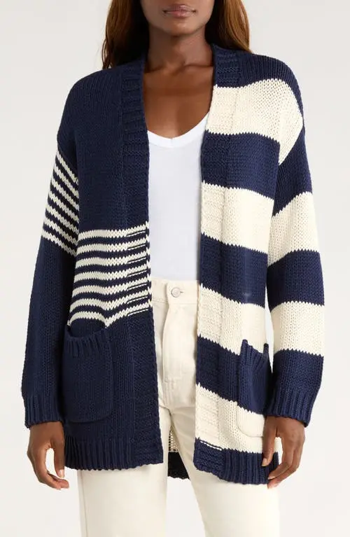 Tommy Bahama Boardwalk Stripe Cotton Open Front Cardigan - Coastline