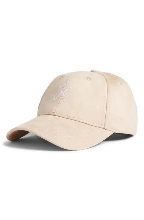 KROST Embroidered Logo Faux Suede Baseball Cap - Birch