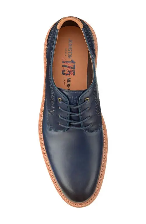 Johnston & Murphy Upton 175th Plain Toe Derby - Navy Oiled American Full Grain
