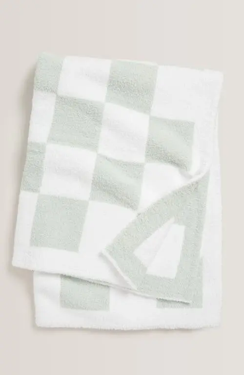 Nordstrom Print So Soft Chenille Blanket - Green Hush Check