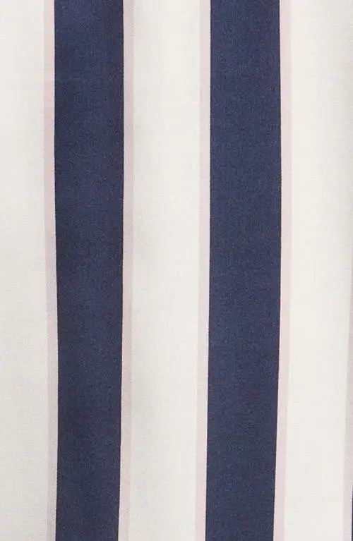 Nordstrom Tailored Stretch Silk Pajamas - Navy Olivia Stripe