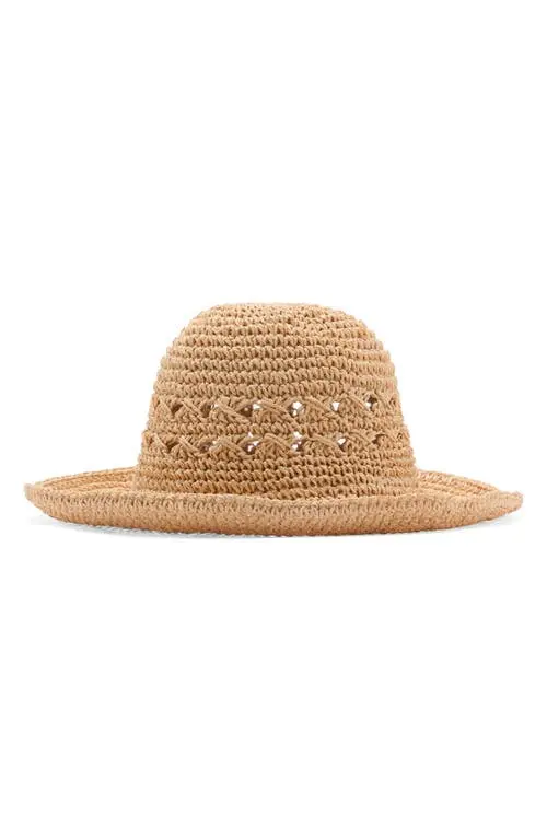 Mango Openwork Straw Sun Hat - Ecru