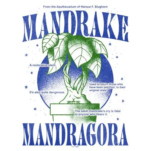 HARRY POTTER Mandrake Mandragora Short Sleeve Graphic T-shirt - White
