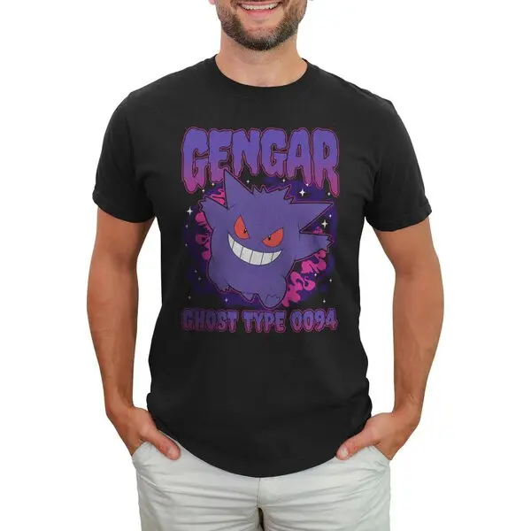 POKEMON Gengar Ghost Type 0094 Graphic T-shirt - Black