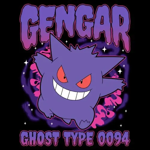 POKEMON Gengar Ghost Type 0094 Graphic T-shirt