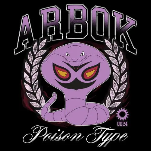 POKEMON Arbok 0024 Poison Type Short Sleeve Graphic T-shirt