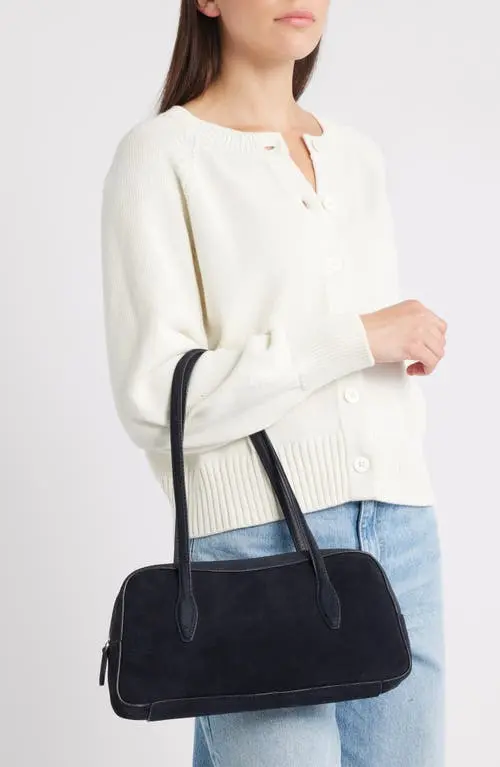 Madewell The Top Zip Suede Shoulder Bag - Juniper Berry