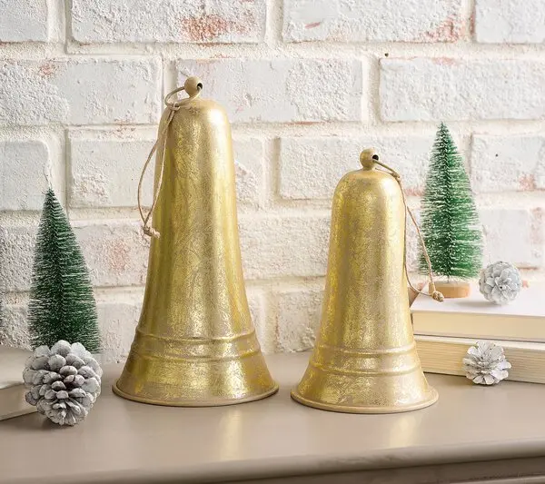 SIMPLY STUNNING BY JANINE GRAFF Simply Stunning S/2 Antique Holiday Bells Janine - One-color
