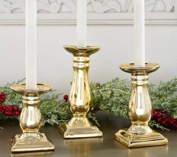 VALERIE PARR HILL Set Of 3 Flippable Metallic Pedestals Valerie - One-color