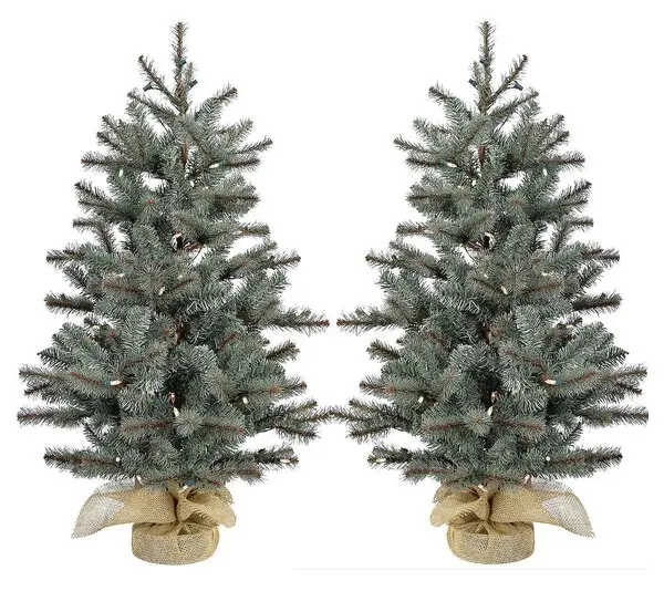 CHRISTMAS TIME 2-set 3ft Yardville Pine Artific Ial Porch Tree - One-color