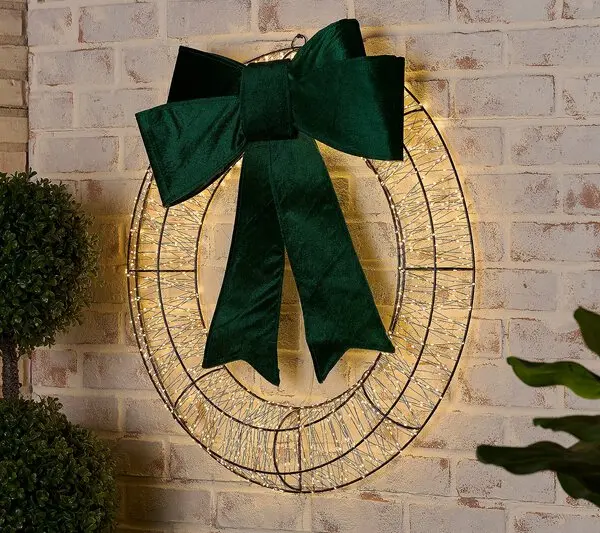 HOME REFLECTIONS As Is Oversized 28' Led Wreath W/ Bow - One-color