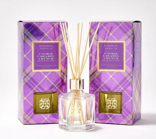 HOMEWORX BY SLATKIN + CO. As Is S/2 Caramel Reed Diffusers - One-color