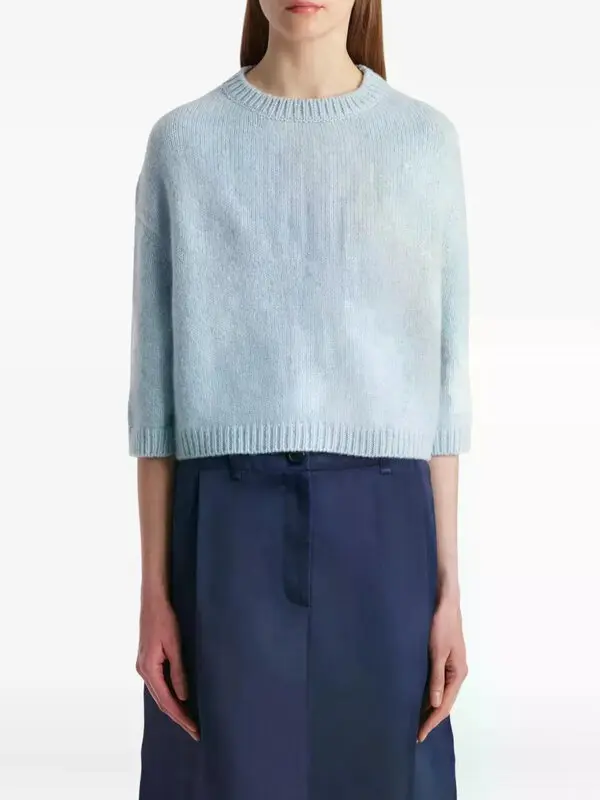 Khaite Sabina Cropped Sweater - Blue