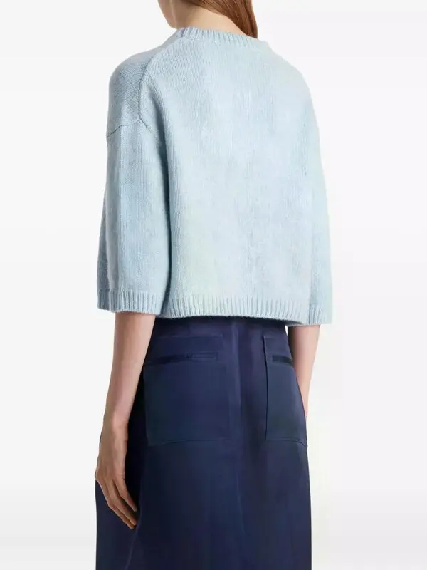 Khaite Sabina Cropped Sweater - Blue