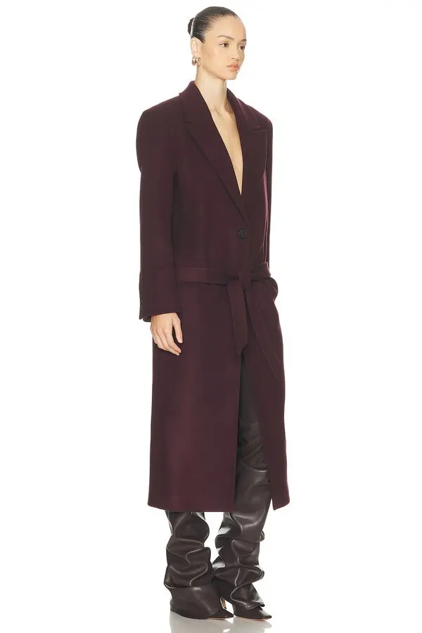 Attico Long Coat - Burgundy