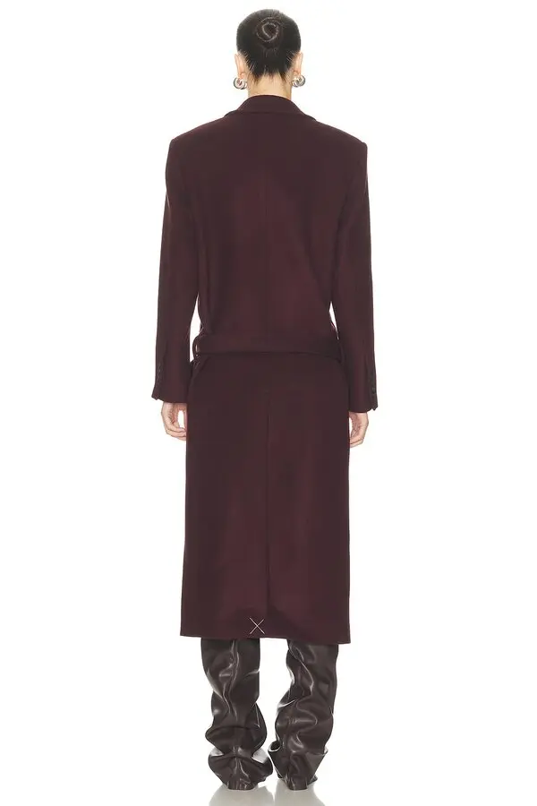 Attico Long Coat - Burgundy
