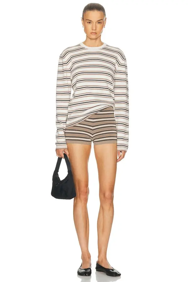 EAVES Cydnee Striped Oversized Sweater - Cream Multi