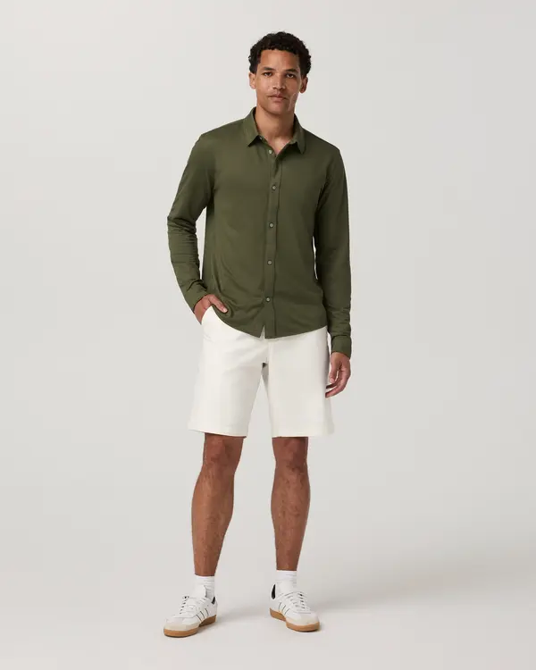 Vuori Long Sleeve Knit Oxford Button Down Classic Fit - Herb