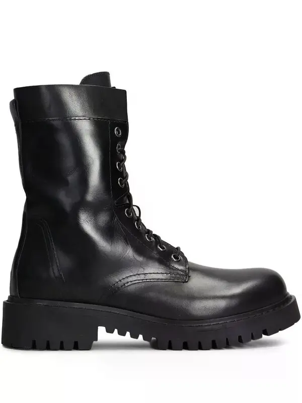 JULIE DEE Leather Combat Boots