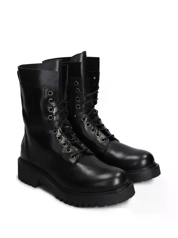 JULIE DEE Leather Combat Boots
