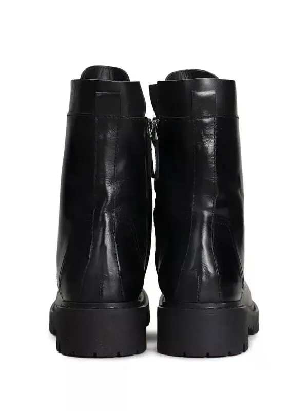 JULIE DEE Leather Combat Boots