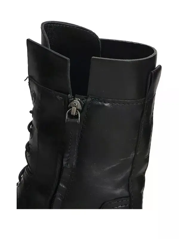 JULIE DEE Leather Combat Boots