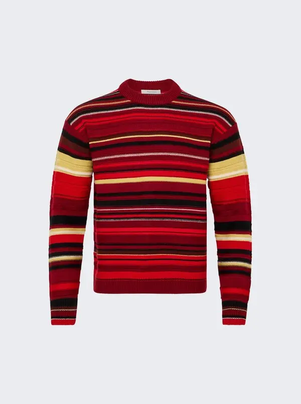 JW Anderson Multi Stripe Wool Sweater - Red