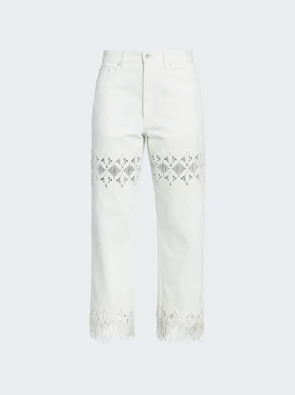 Rabanne Embroidered Denim Trousers