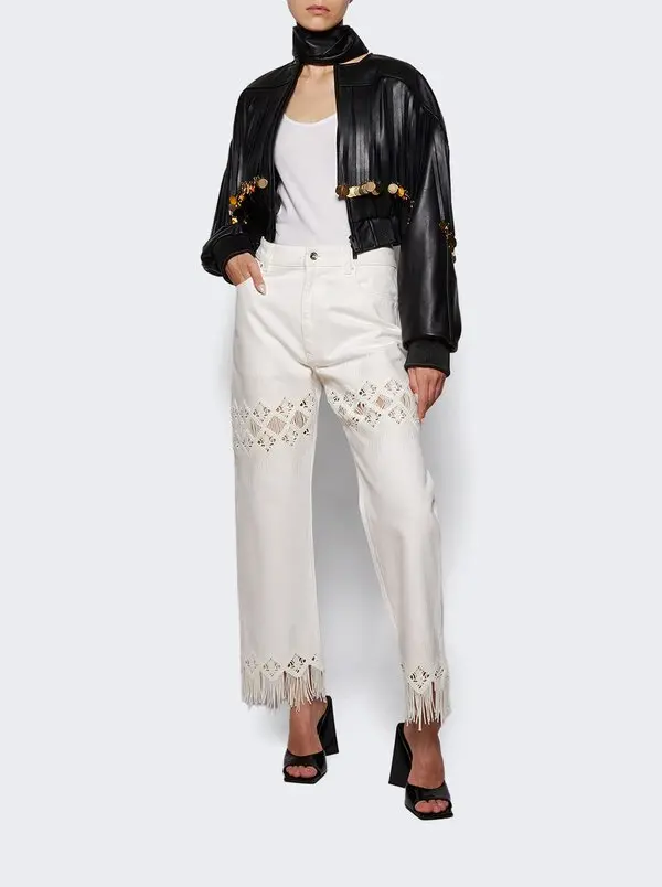 Rabanne Embroidered Denim Trousers