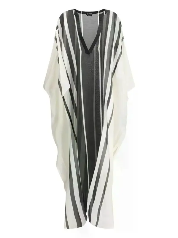 TOM FORD Striped V-neck Maxi Dress