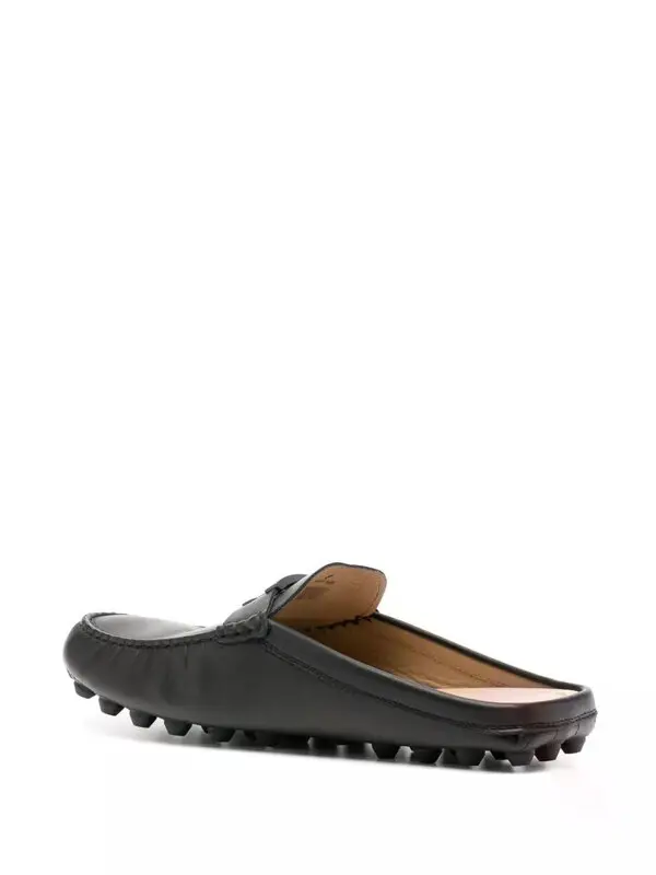 TOD'S T Timeless Gommino Leather Mules - Black