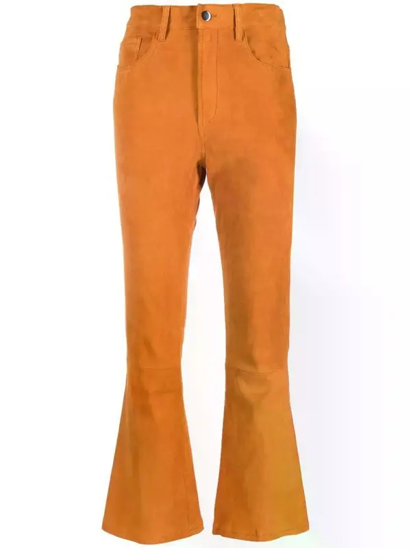 PAULA Flared Suede Trousers - Orange