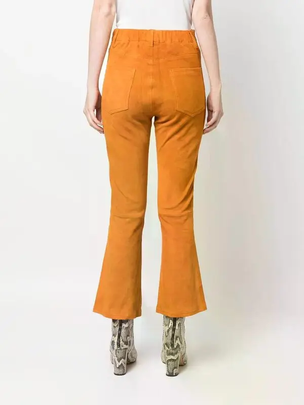 PAULA Flared Suede Trousers - Orange