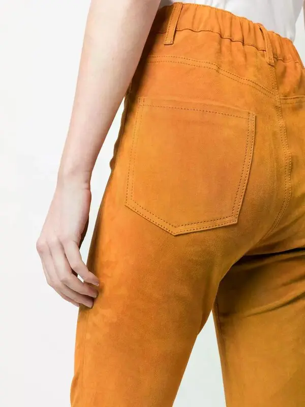PAULA Flared Suede Trousers - Orange