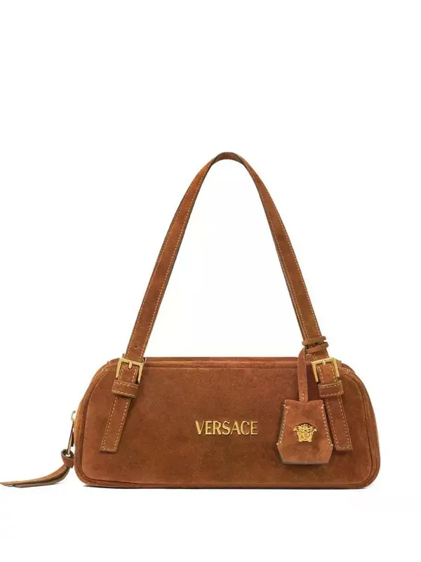 Versace Suede Shoulder Bag - Brown