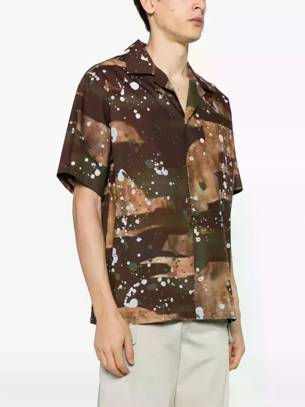 MSGM Paint-splatter Cotton Shirt