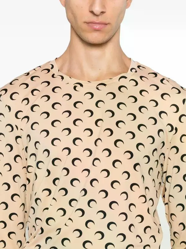 MARINE SERRE Moonogram Pattern Long Sleeve T-shirt