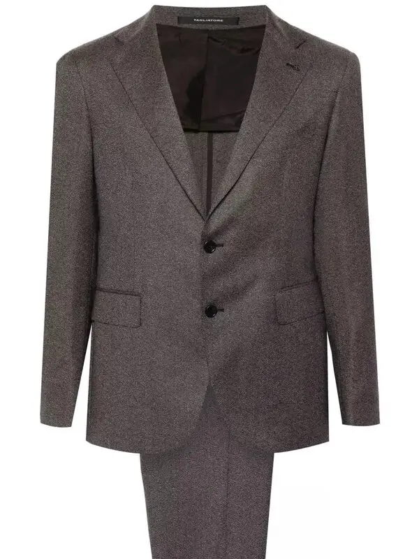 Tagliatore Single-breasted Virgin Wool Suit - Brown