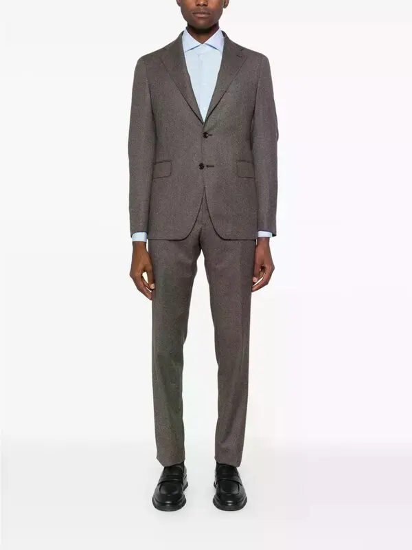 Tagliatore Single-breasted Virgin Wool Suit - Brown