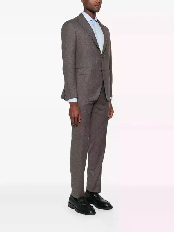 Tagliatore Single-breasted Virgin Wool Suit - Brown