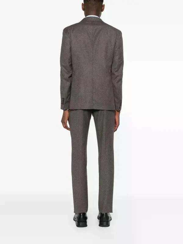 Tagliatore Single-breasted Virgin Wool Suit - Brown