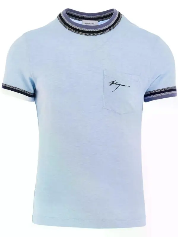 FERRAGAMO Stripe-tipping Jersey T-shirt