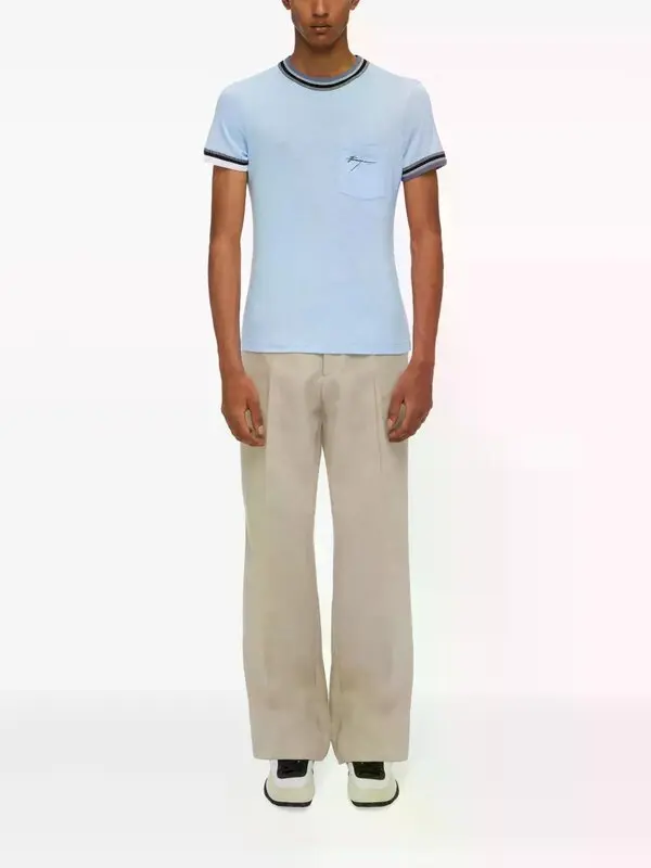 FERRAGAMO Stripe-tipping Jersey T-shirt