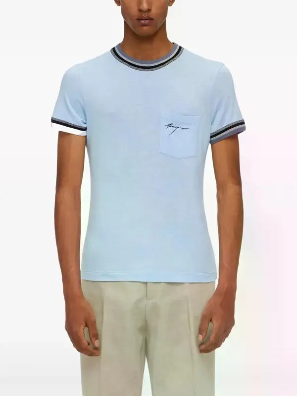 FERRAGAMO Stripe-tipping Jersey T-shirt