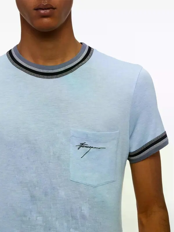 FERRAGAMO Stripe-tipping Jersey T-shirt