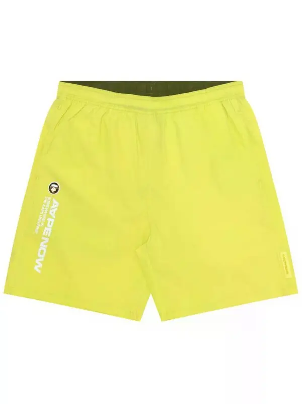 AAPE BY *A BATHING APE Logo-print Elasticated Shorts - Yellow