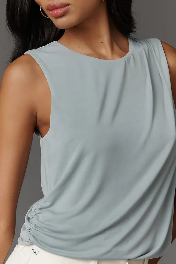 Central Park West Cupro Draped Tank Top