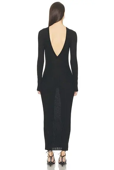 Khaite Sigrid Ribbed Knit Maxi Dress